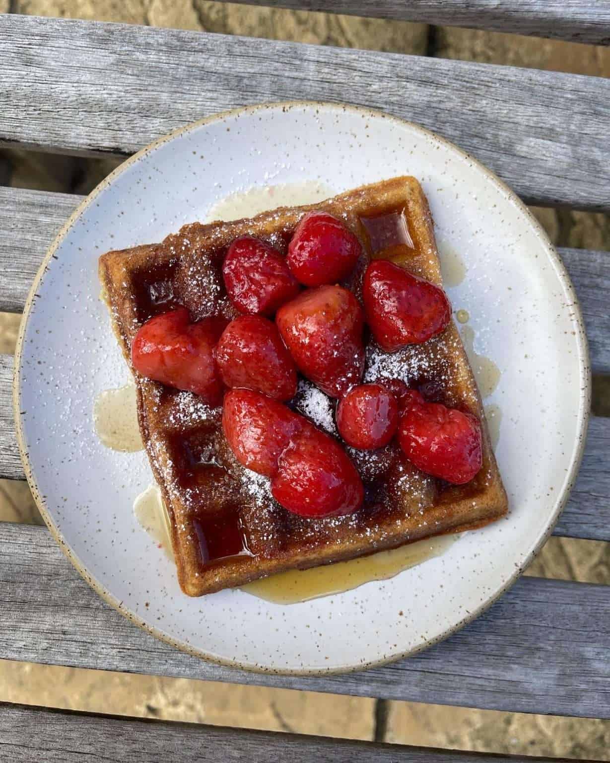 Buttermilk Waffles With Strawberry Compote - Salt. Butter. Smoke.